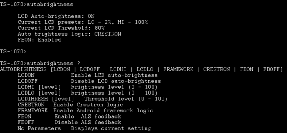 TSW/TSS Panels: Display Settings via Text Console Commands