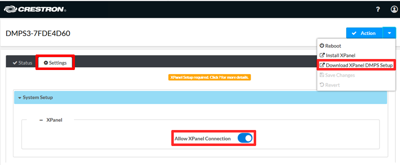 DMPS3-4K-50/100/150: Desktop XPanel Setup Instructions